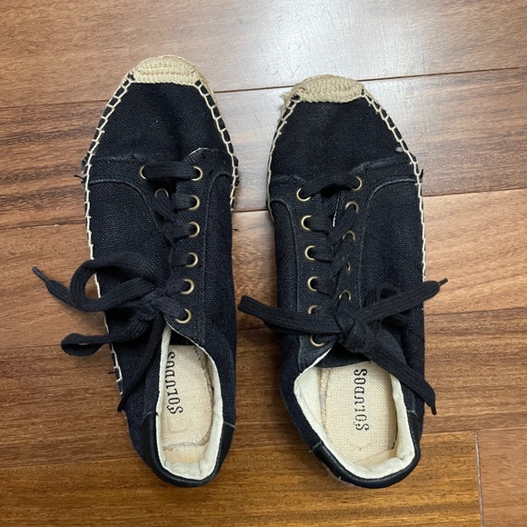 Soludos | Shoes | Soludos Black Canvas Platform Espadrilles Womens ...